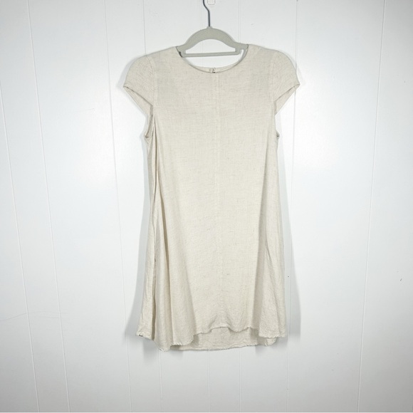Monteau | Dresses | Monteau Los Angeles Cream Linen Blend Cap Sleeve ...